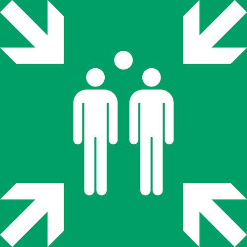 Panneau pictogramme lieu de rassemblement - Manutan.be