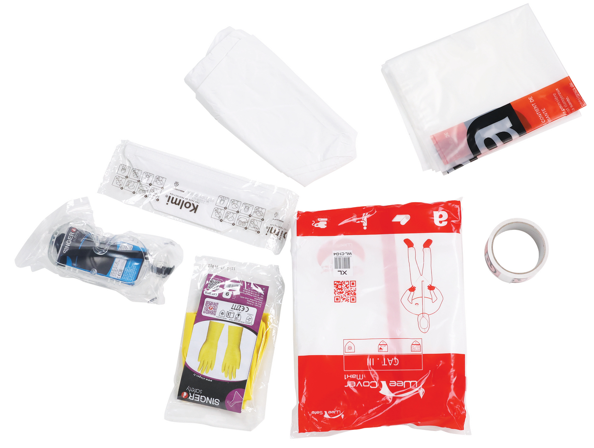 Kit complet de protections jetables contre l'amiante - Medicom - Manutan.be