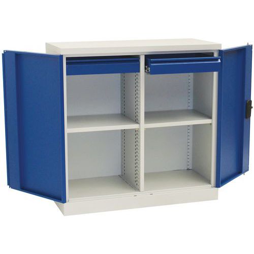 Lage werkplaatskast Magic - Met tussenwand - Breedte 100 cm | Manutan