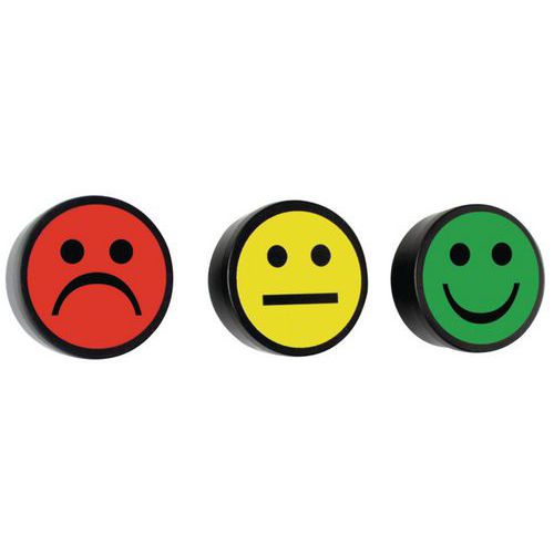 Lot de 5 plots magnétiques Smiley - Manutan.be