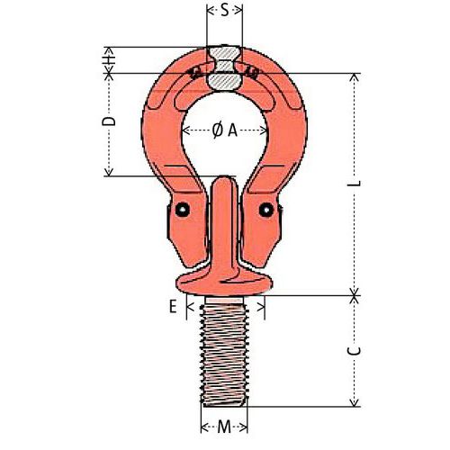 Hijsoog met scharnier - Draagvermogen 1250 tot 8750 kg | Manutan