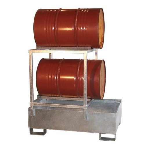 Bac de rétention en acier horizontal - 220 L - Sameto Technifil ...