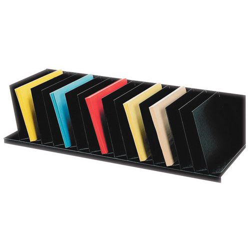 Sorteerrek met schuine tussenschotten - Zwart | Paperflow | Manutan