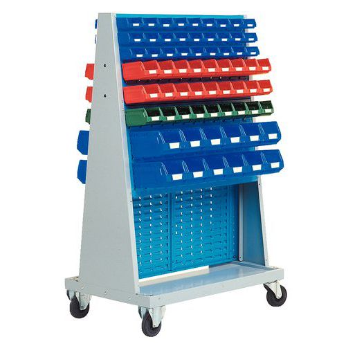 Rack mobile équipé de bacs à bec Kangourou - Grand modèle - Manutan.be