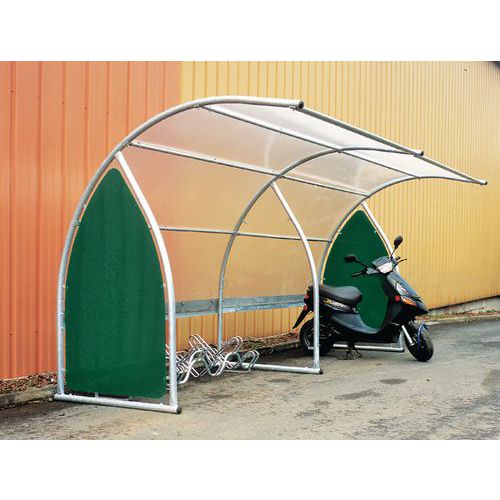 Fietsenstalling met rondlopend dak - Basismodule met fietsenrek met 6 ...