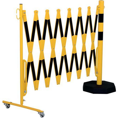 Barrière extensible sur roulettes avec poteau à socle lourd - Crash ...