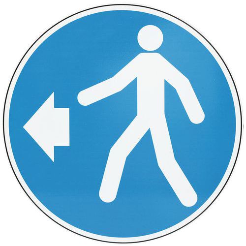 Gebodsbord - Voetgangers links - Aluminium - Manutan.be